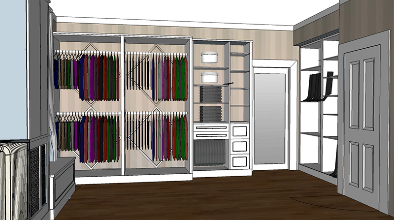 Custom Designed Walk in Closet - CMC Design Studio